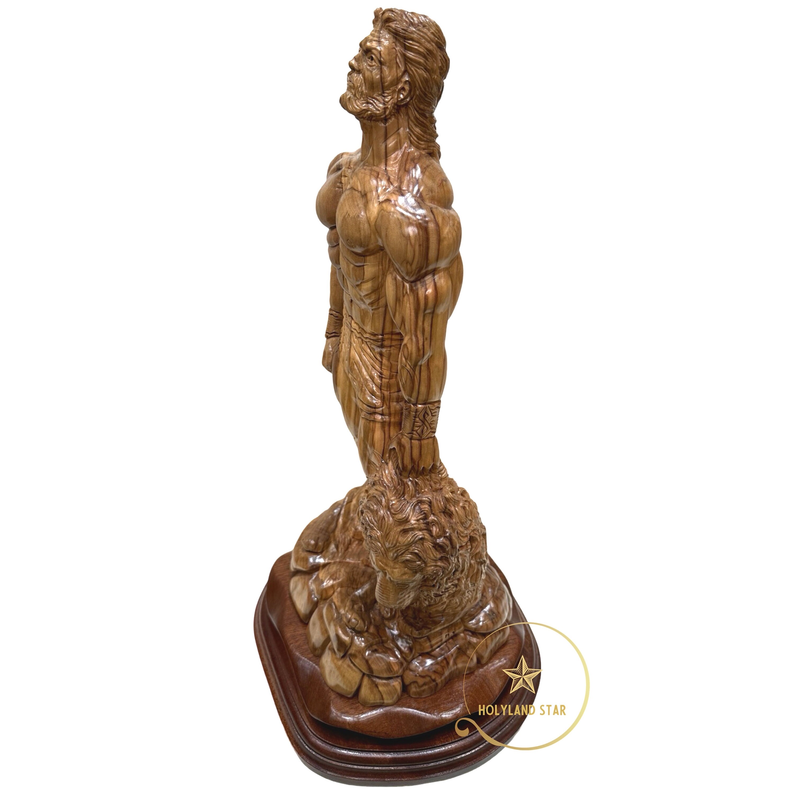 Samson Olive Wood Statue Hand Carved, Biblical Art - Etsy