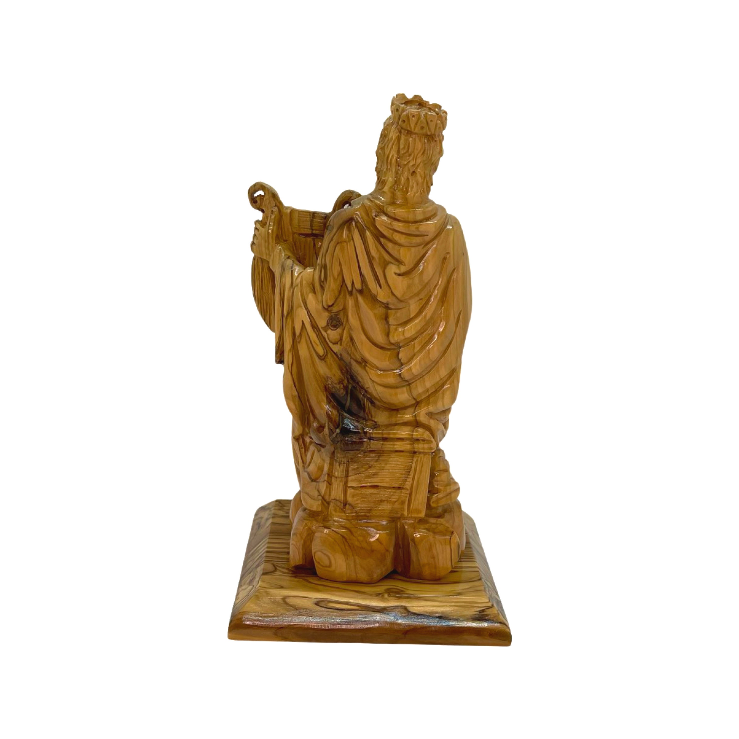 King David With the Harp Olive Wood Hand Carved, Musical Instrument ...
