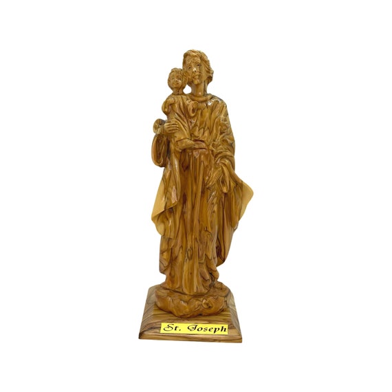 Olive Wood Saint Joseph With Child Hand Carved St Joseph | Etsy