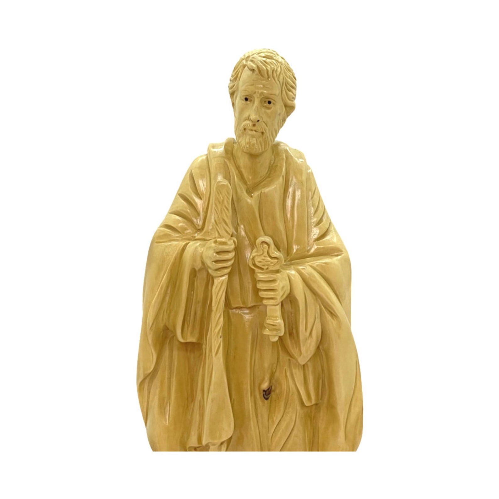 Saint Peter Olive Wood Sculpture Saint Apostle Wooden St. - Etsy