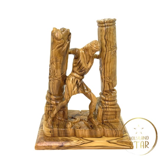 Samson Pulling Down the Pillars Samson Breaking Walls Olive - Etsy