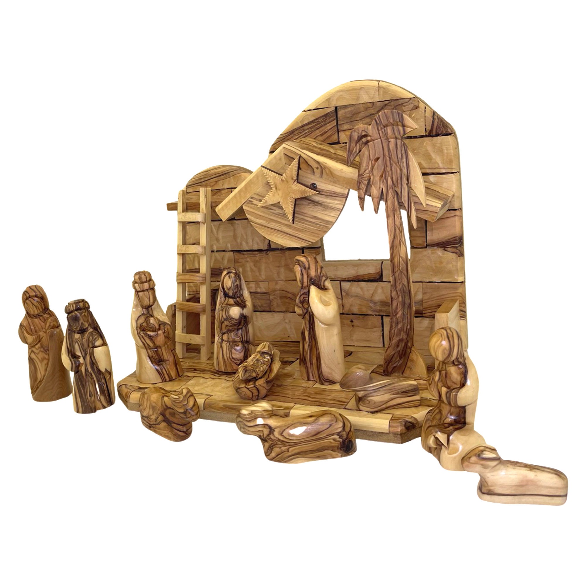 Musical Nativity Set Handmade Olive Wood - Etsy