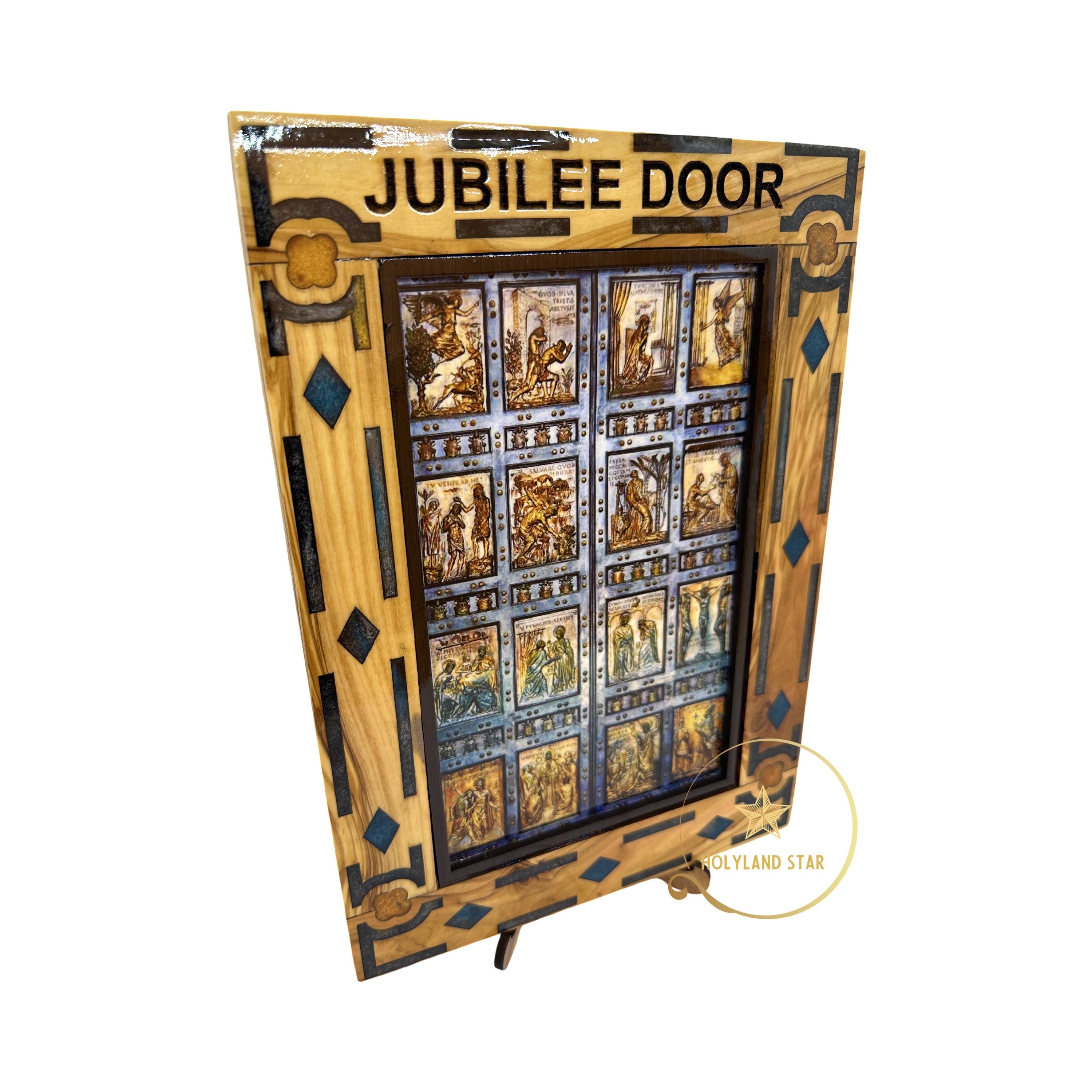 Olive Wood Jubilee Door: Handmade Catholic Home Decor (7.5x10.7 Inch ...
