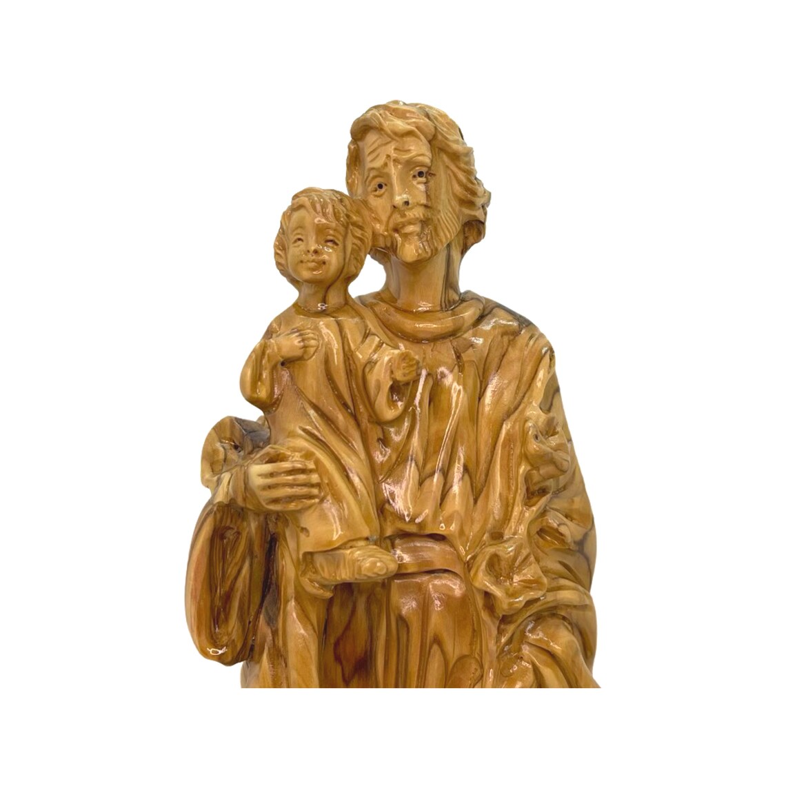 Olive Wood Saint Joseph With Child Hand Carved, St Joseph, Jesus Christ ...