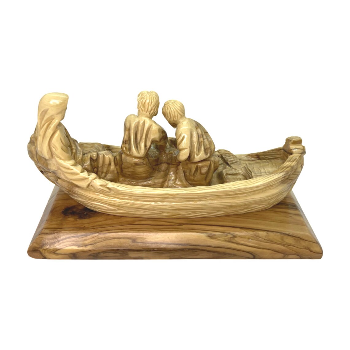 Jesus Miracle of the Fisherman Boat Olive Wood Carving in Holy - Etsy