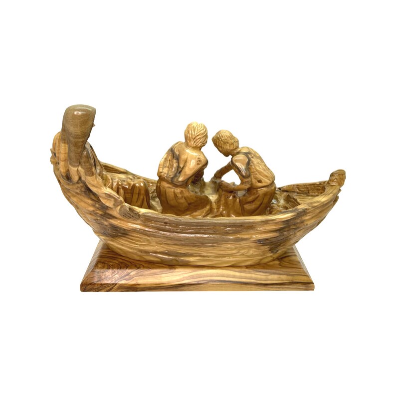Jesus Miracle of the Fisherman Boat Olive Wood Carving in Holy Land - Etsy
