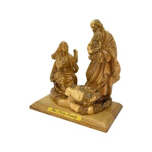 The Holy Family Olive Wood Hand Carved, Saint Joseph Carrying Baby ...