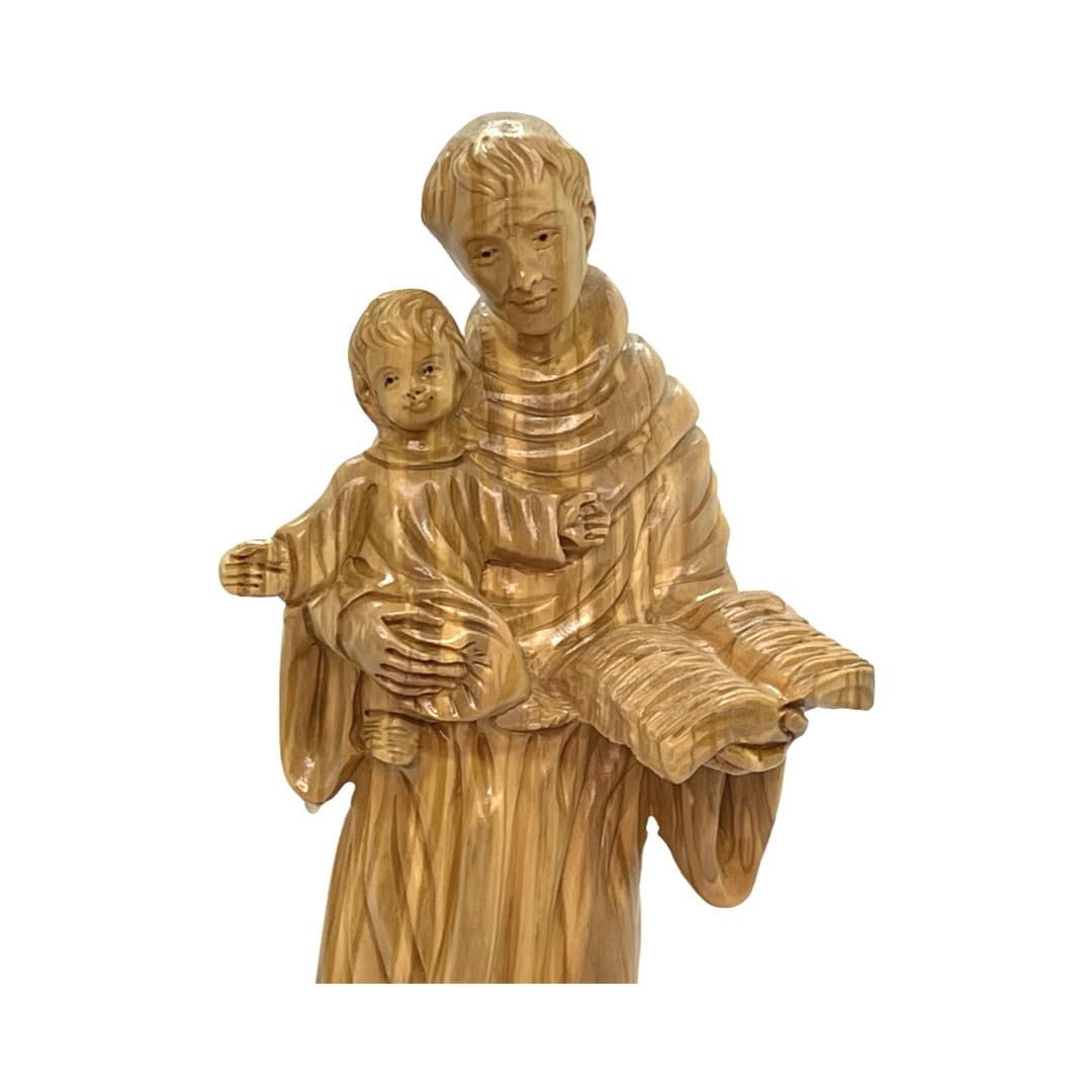 Saint Anthony Statue Olive Wood Hand Made - Etsy