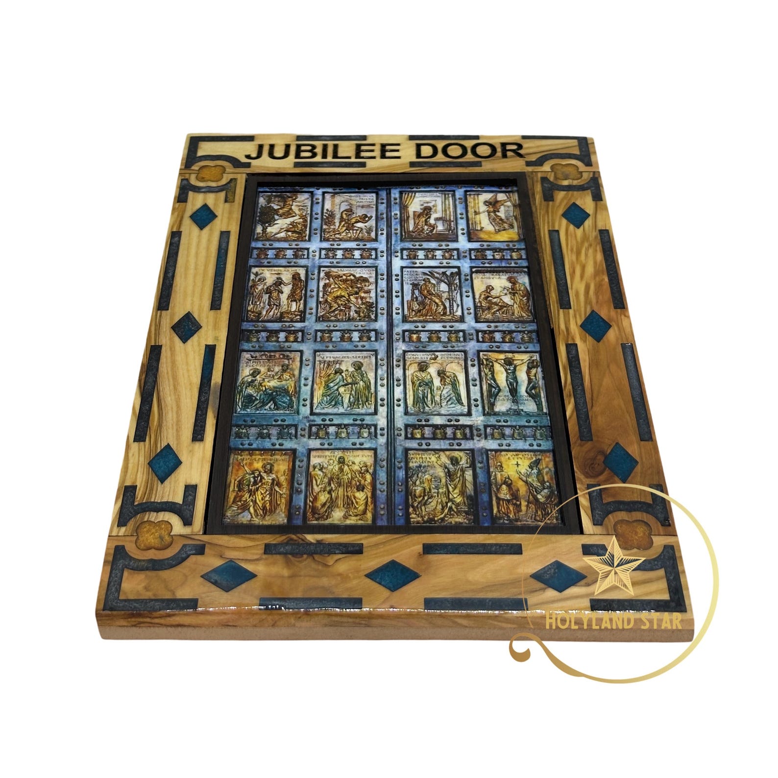 Olive Wood Jubilee Door: Handmade Catholic Home Decor (7.5x10.7 Inch ...