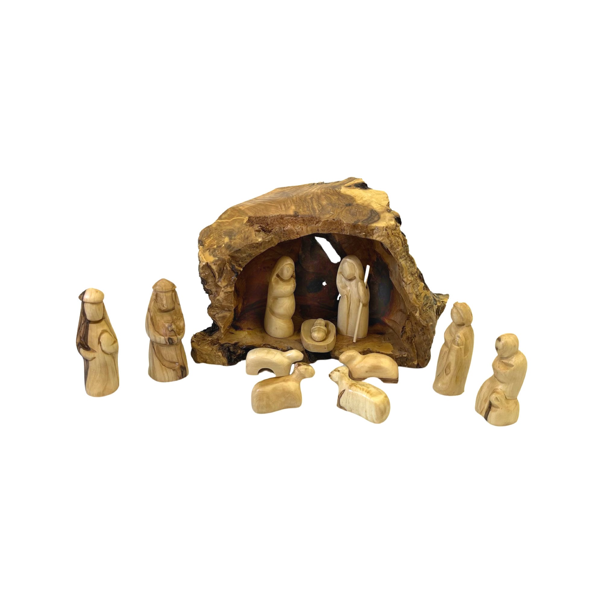 Christmas Nativity Set Cave Olive Wood Hand Carved in | Etsy