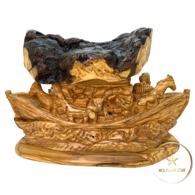 Noah's Ark Hand Carved Olive Wood Sculpture - Etsy