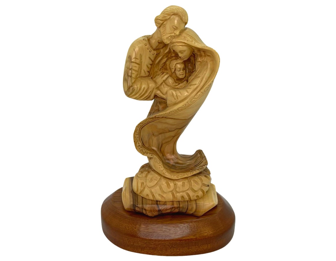 Olive Wood the Holy Family Joseph Mary Baby Jesus Hand Carved - Etsy