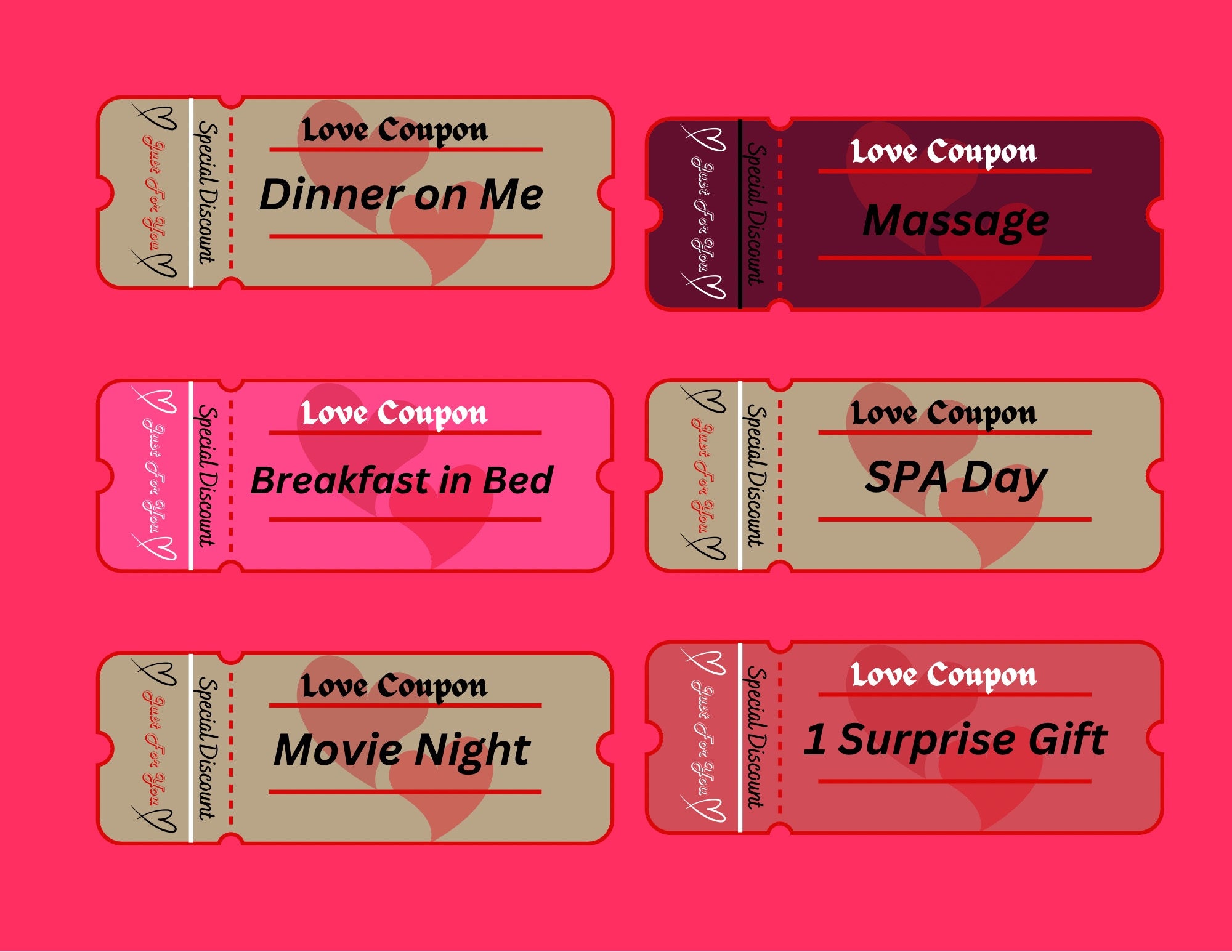 Customizable Love Coupons, Valentine's Day Gifts - Etsy