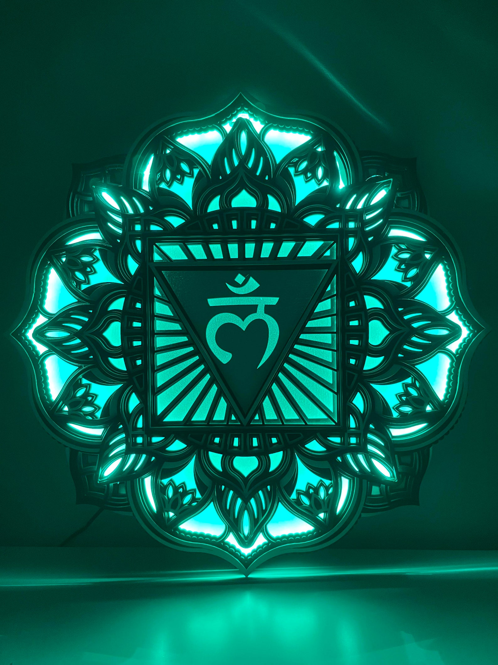 The Root Chakra Led Wood Mandala Mandala Wood Art - Etsy