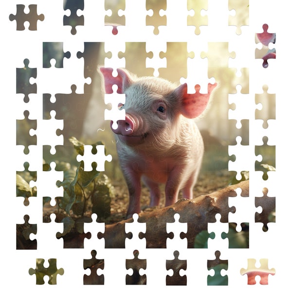 Pig Jigsaw - Etsy