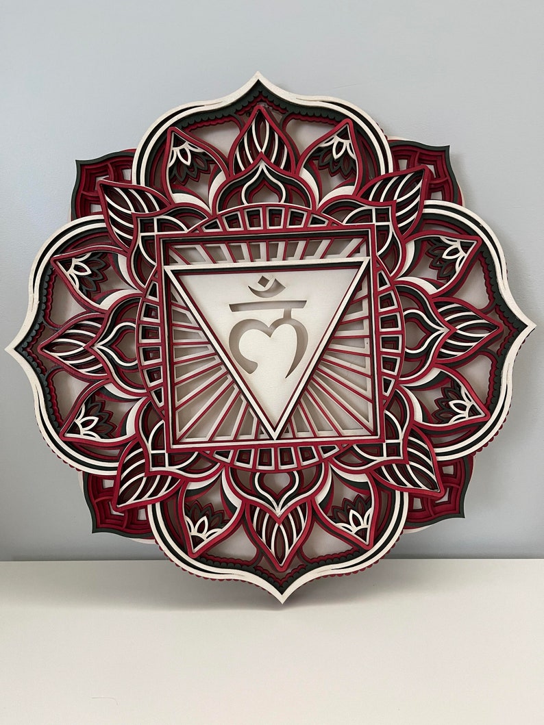 The Root Chakra Led Wood Mandala Mandala Wood Art - Etsy