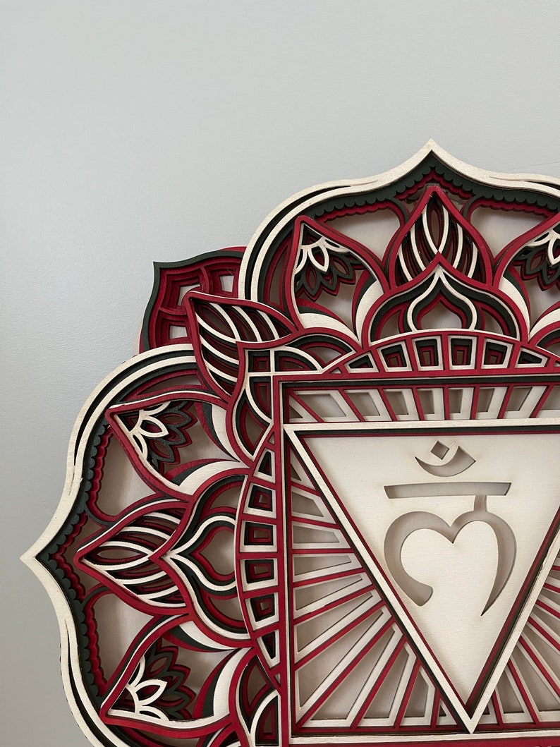 The Root Chakra Led Wood Mandala Mandala Wood Art - Etsy