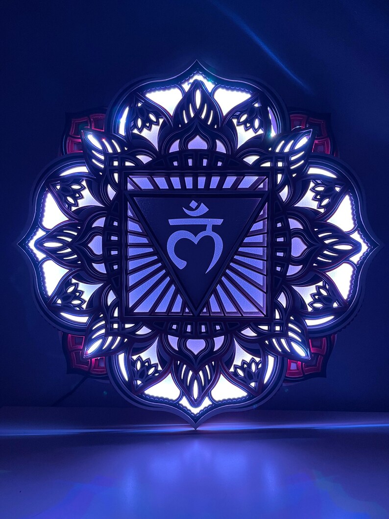 The Root Chakra Led Wood Mandala Mandala Wood Art - Etsy