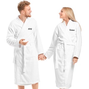 Monogrammed Bathrobe Set for Couples | 2 Pieces Couple's Terry Cotton ...