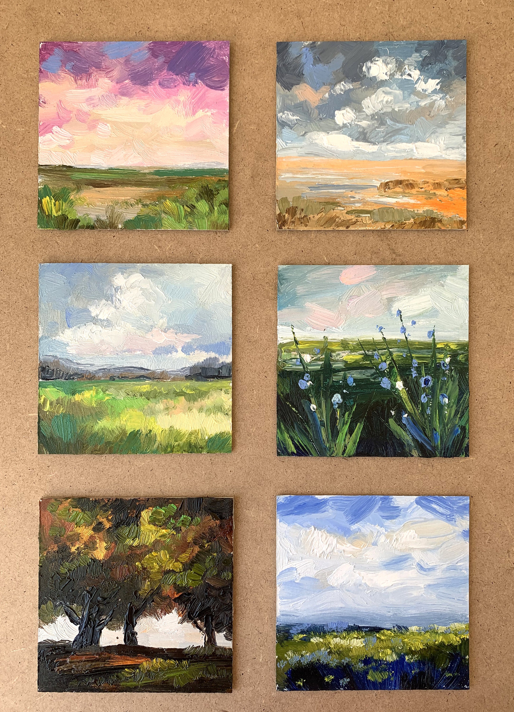 Small Landscape Original Oil Painting Textured Artwork Mini | Etsy