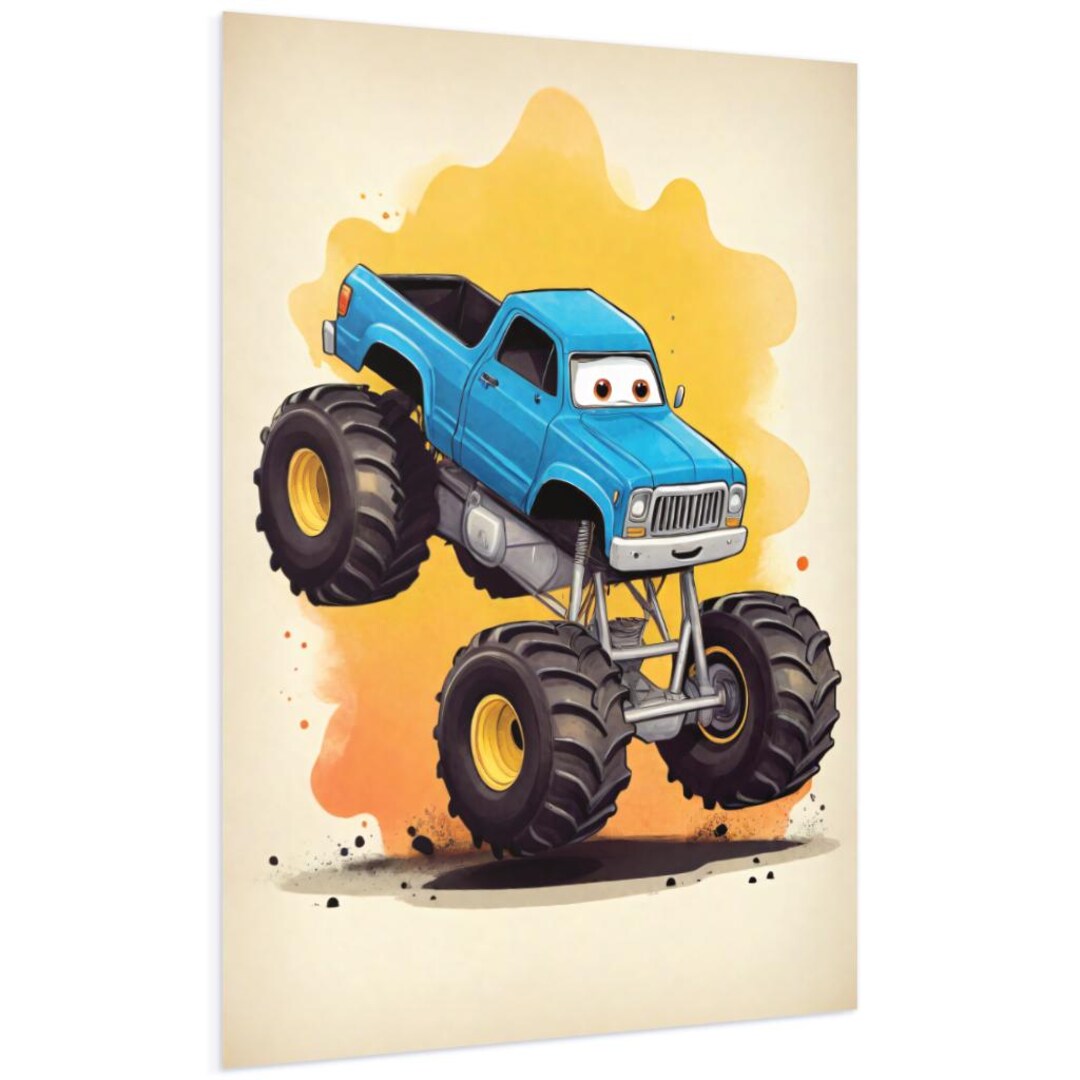 Monster Truck Friendly Cute Car - Poster for Kids | Wall Art for ...