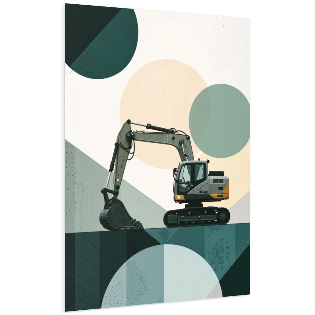 Excavator Art Poster for Kids, Wall Art for Children, Cute Decor for ...