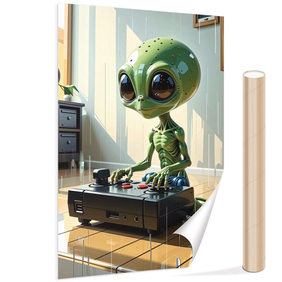 Alien Gamer Console - Poster for Kids | Wall Art for Children | Decor ...
