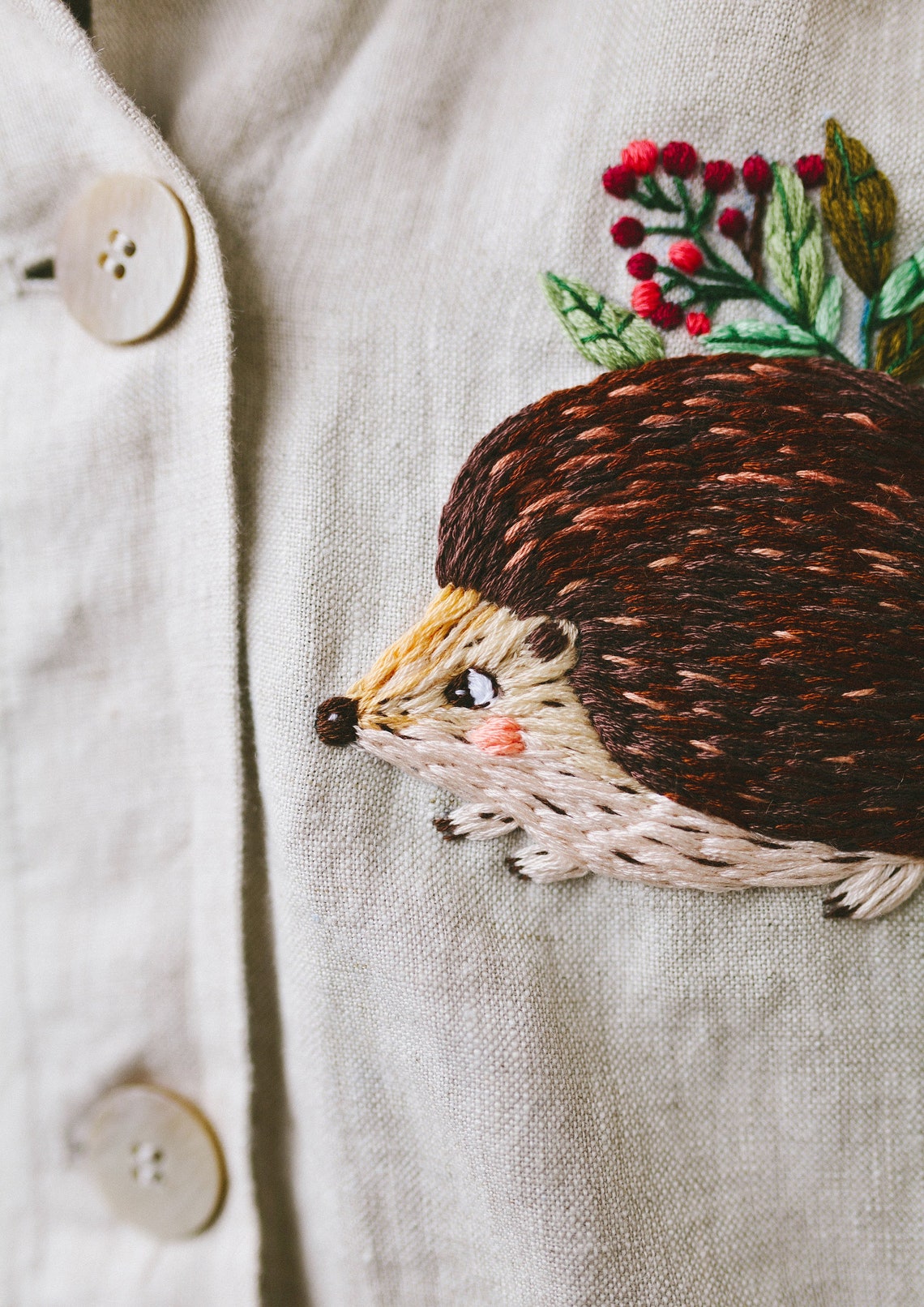 Modern Handmade Embroidery Hedgehog Kids Clothes - Etsy