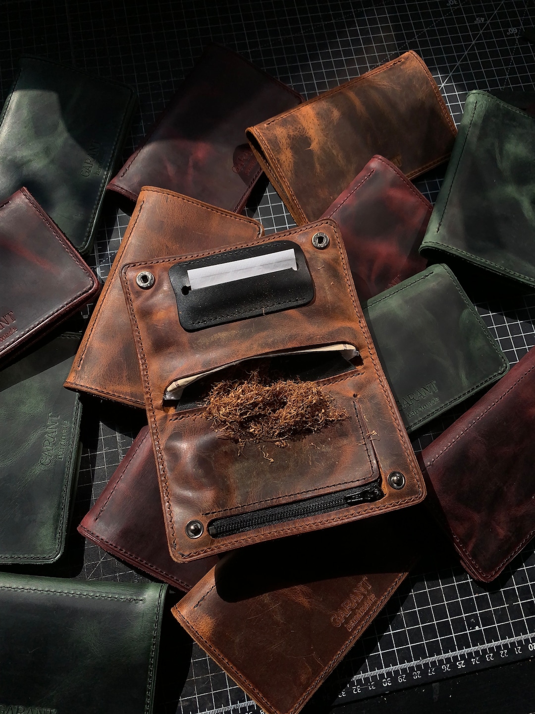 Leather Tobacco Pouch, Handmade Organizer for Rolling Tobacco, Fast ...