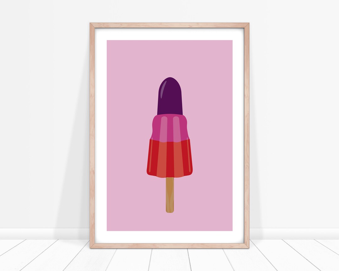Rocket Ice Lolly Print, Classic Lolly Art, Popsicle Art, Nursery Wall ...