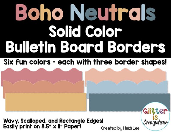 Boho Neutrals Solid Color Bulletin Board Borders - Etsy