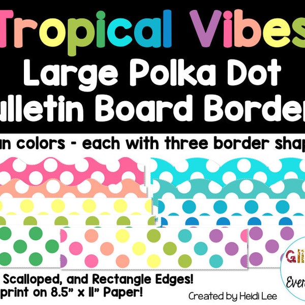 Polka Dot Bulletin Board Border - Etsy