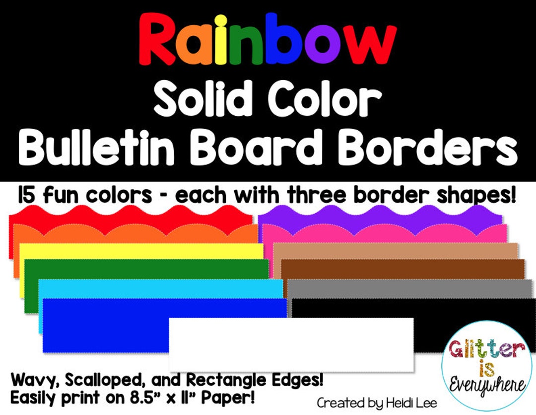 Rainbow Solid Color Bulletin Board Borders - Etsy