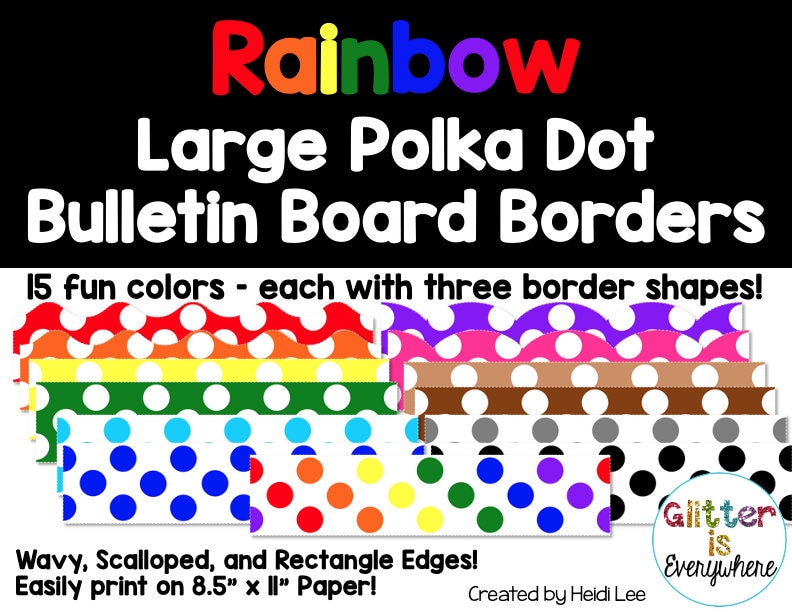 Rainbow Polka Dot Border