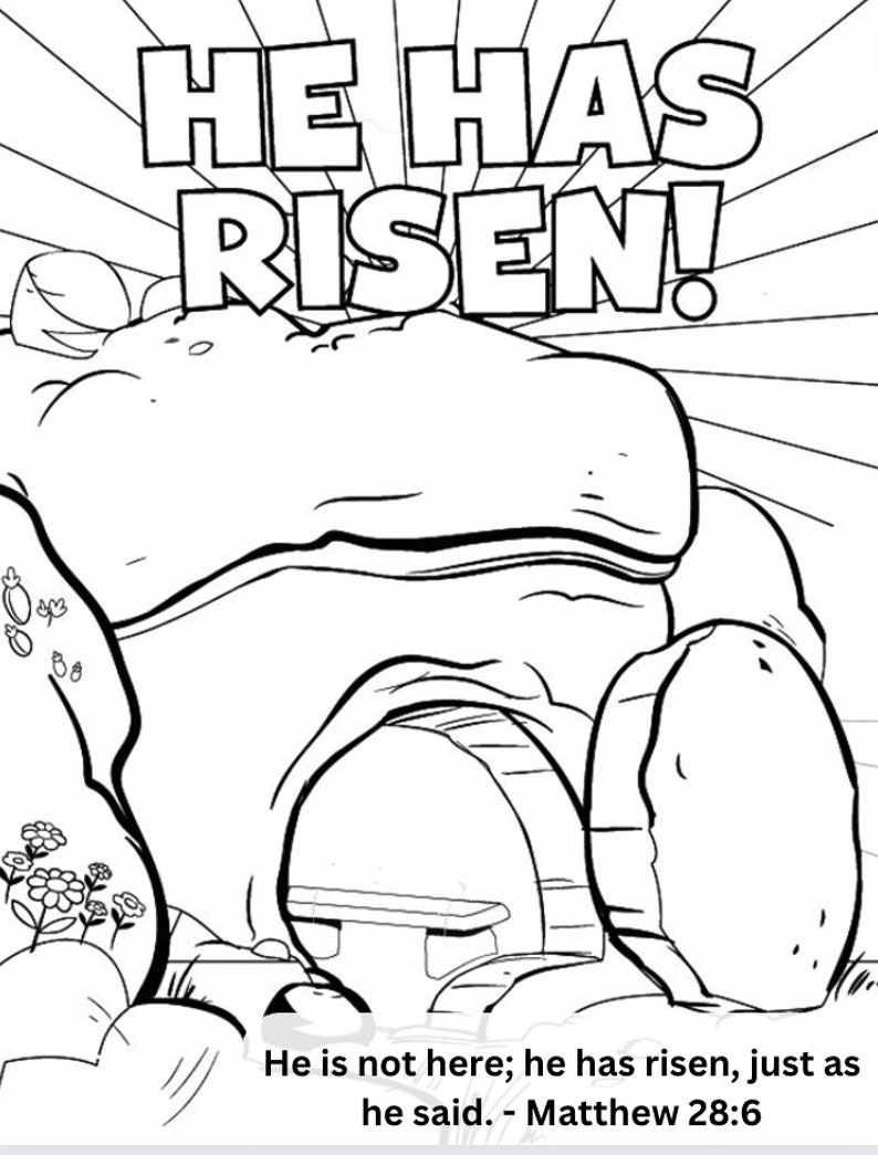 He is Risen! Coloring Page - Etsy