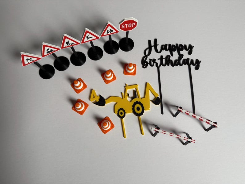 Construction Themed Cake Topper Set - Etsy