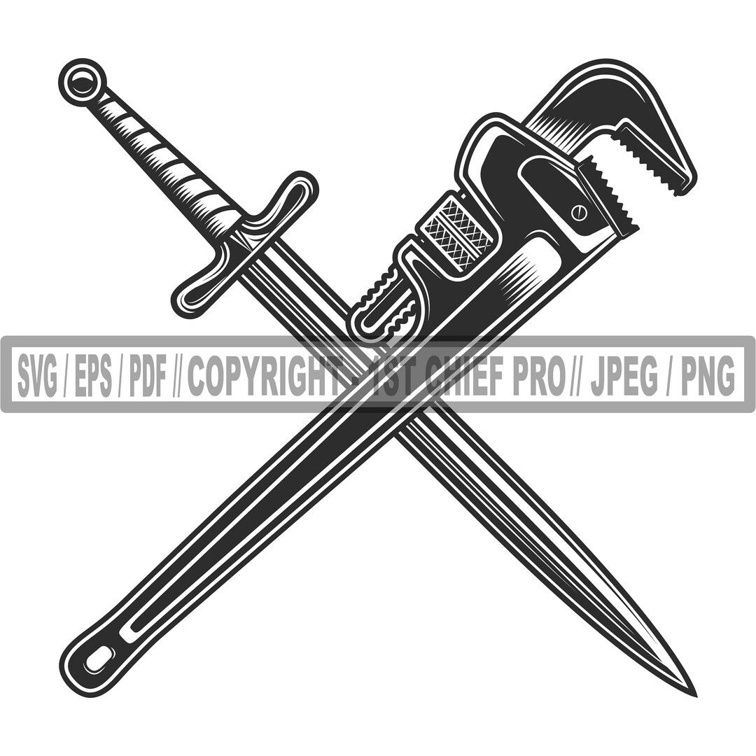 Wrench and Sword SVG, Wrench SVG With Sword SVG, Sword Cricut and ...