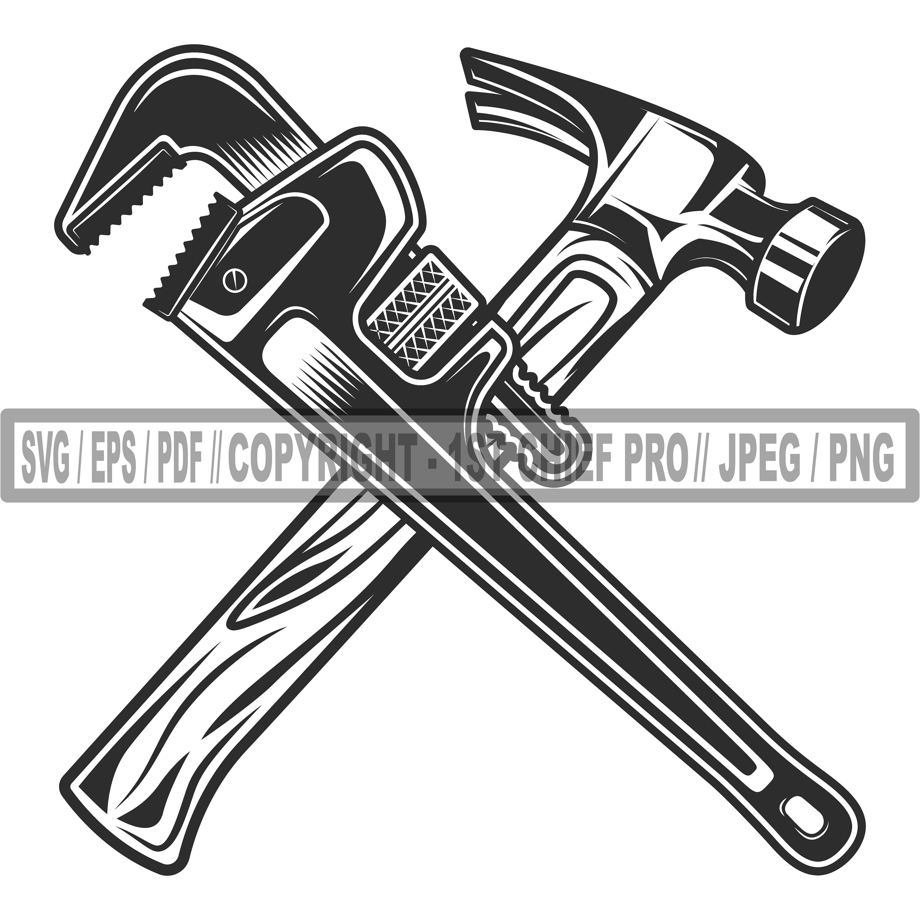 Hammer and Wrench SVG Wrench SVG Hammer SVG Hammer and Wrench Clipart Wrench Vector Hammer Cricut Wrench Cut Files Hammer Shirt svg