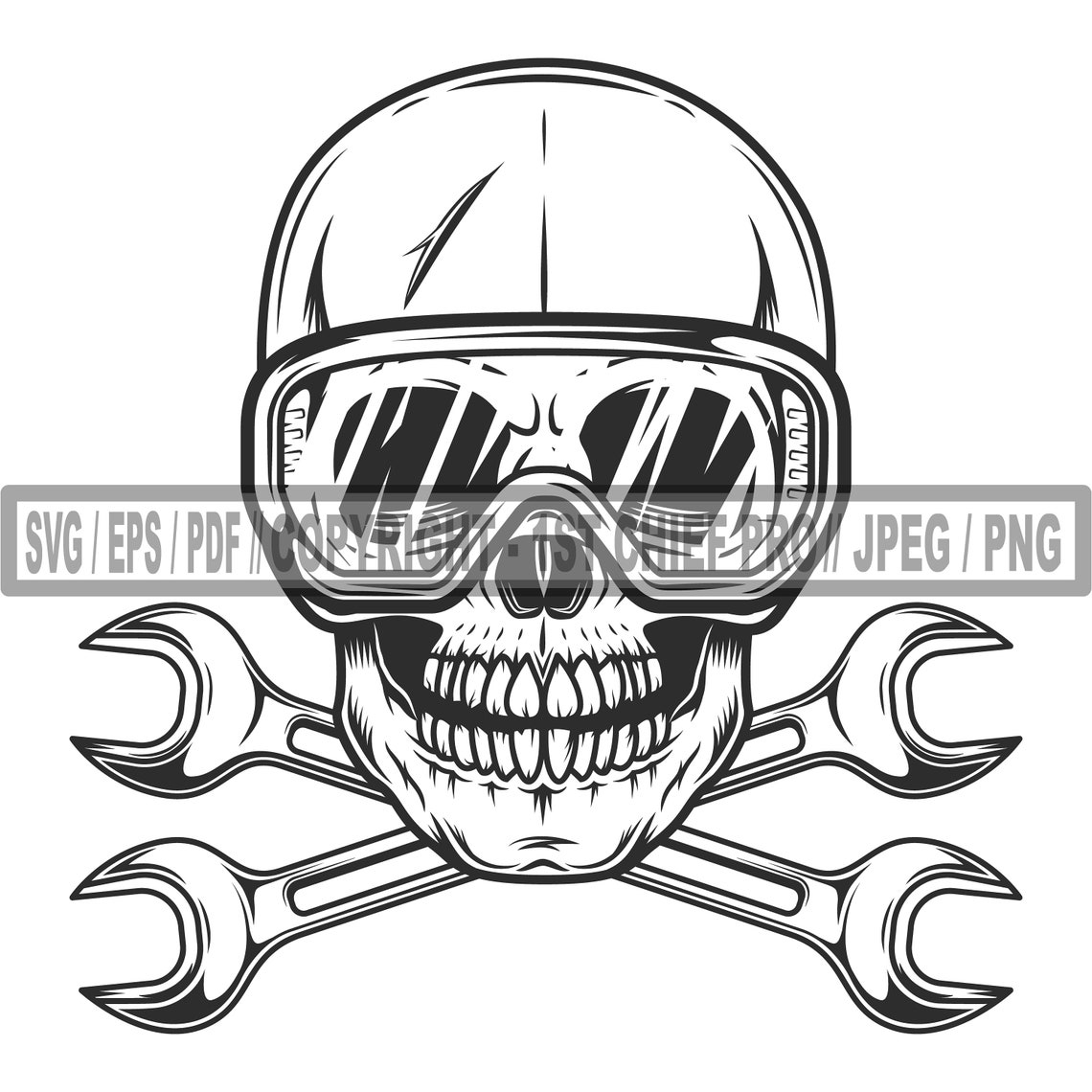 Skull SVG in Glasses SVG and Wrench Svg, Wrench SVG, Skull Svg, Skull ...