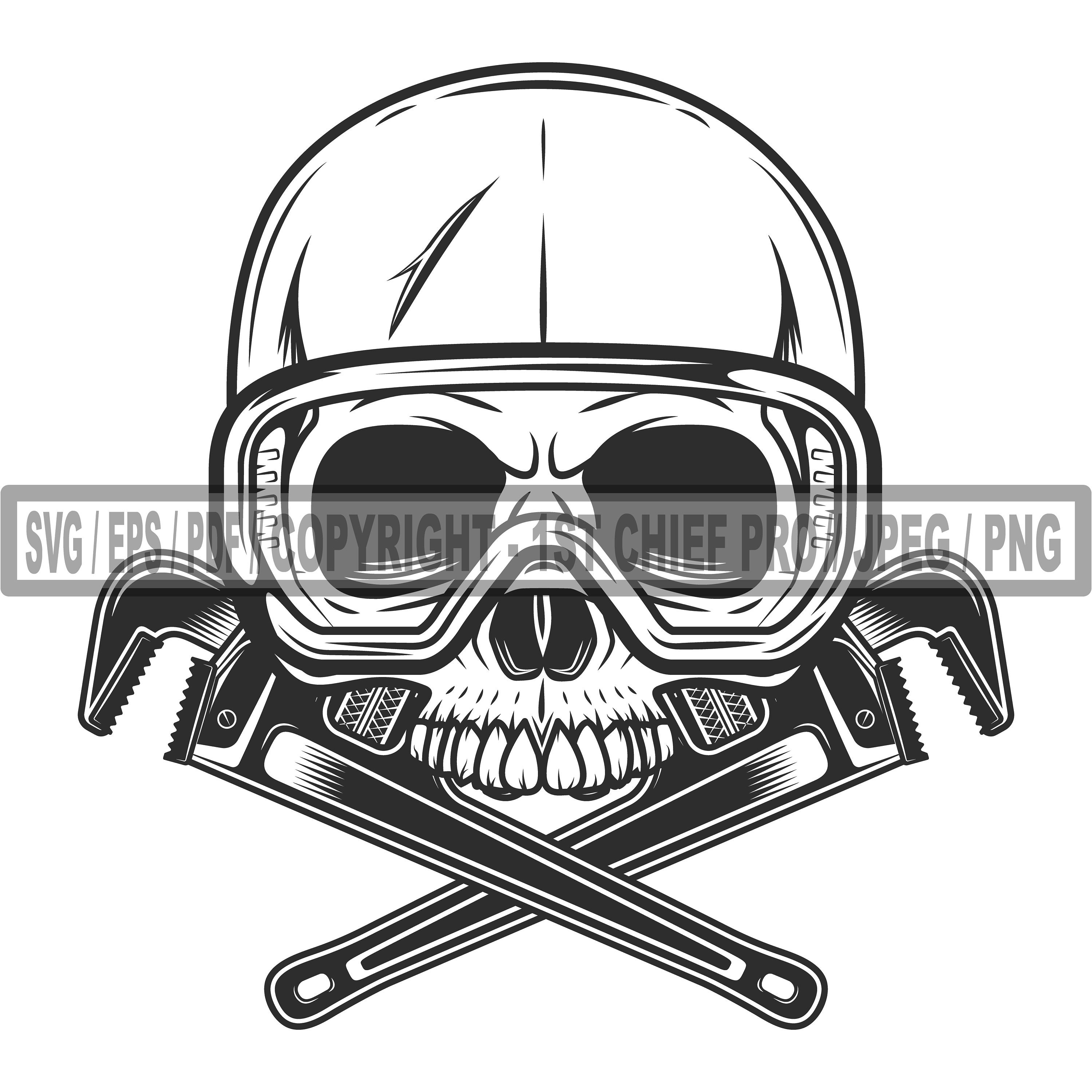 Skull With Glasses SVG, Skull With Wrench SVG, Skull SVG, Skull and ...