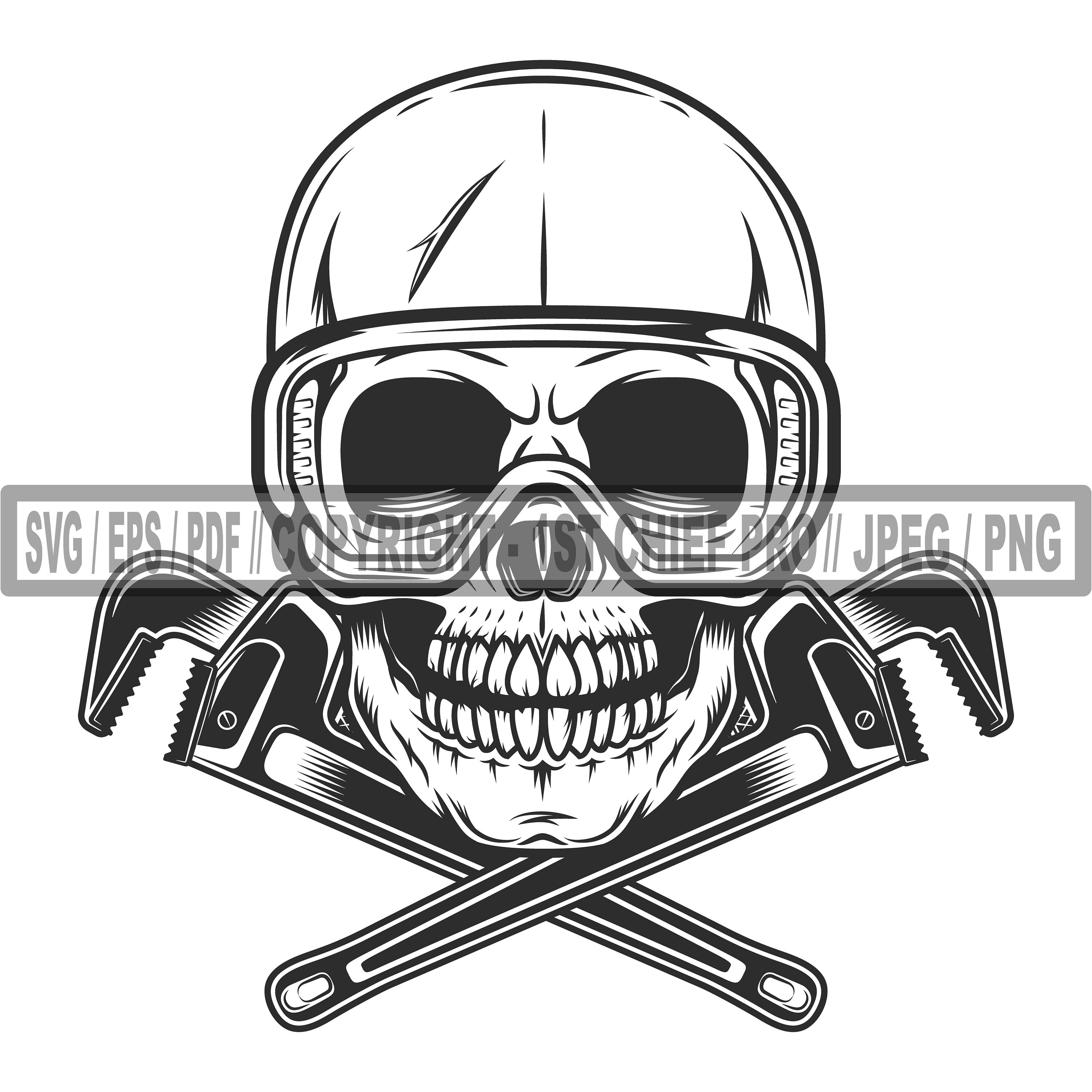 Skull With Wrench SVG, Skull With Glasses SVG, Skull SVG, Skull and ...