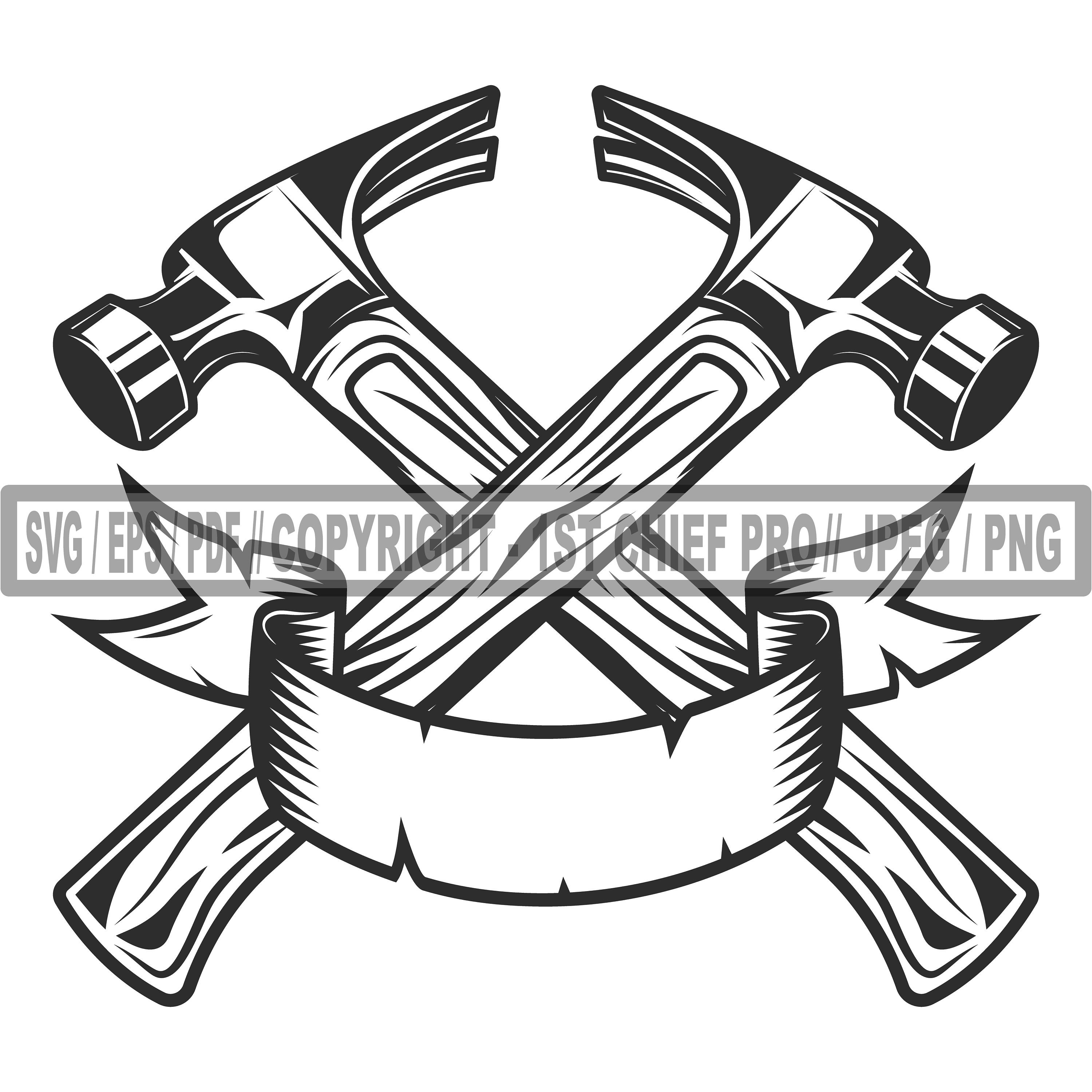 Hammer Svg With Ribbon Svg. Hammer Svg in Vintage Svg Design. Tool Svg ...