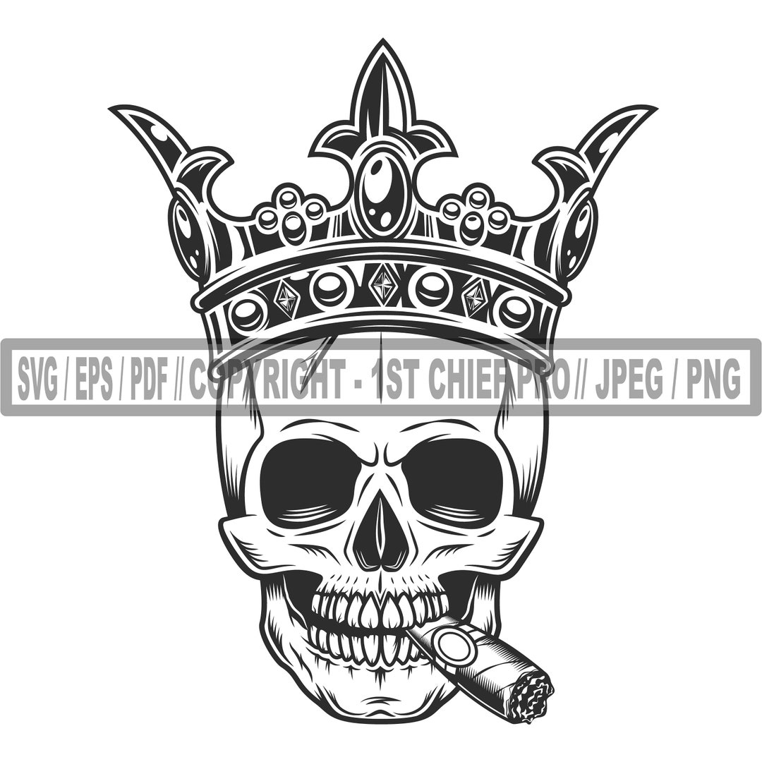 Skull SVG in Crown SVG and Cigar SVG, Skull Svg, Cigar Svg, Skull and ...