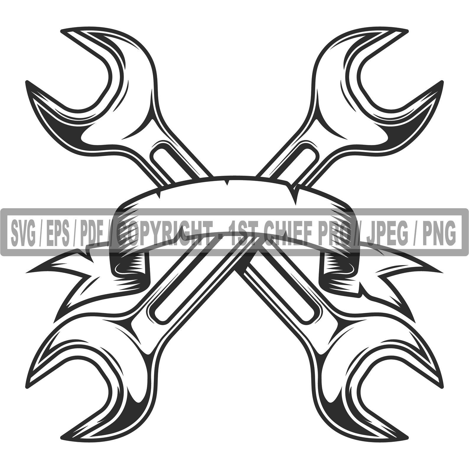 Wrench SVG Spanner SVG With Ribbon SVG, Wrench Svg, Spanner Svg ...