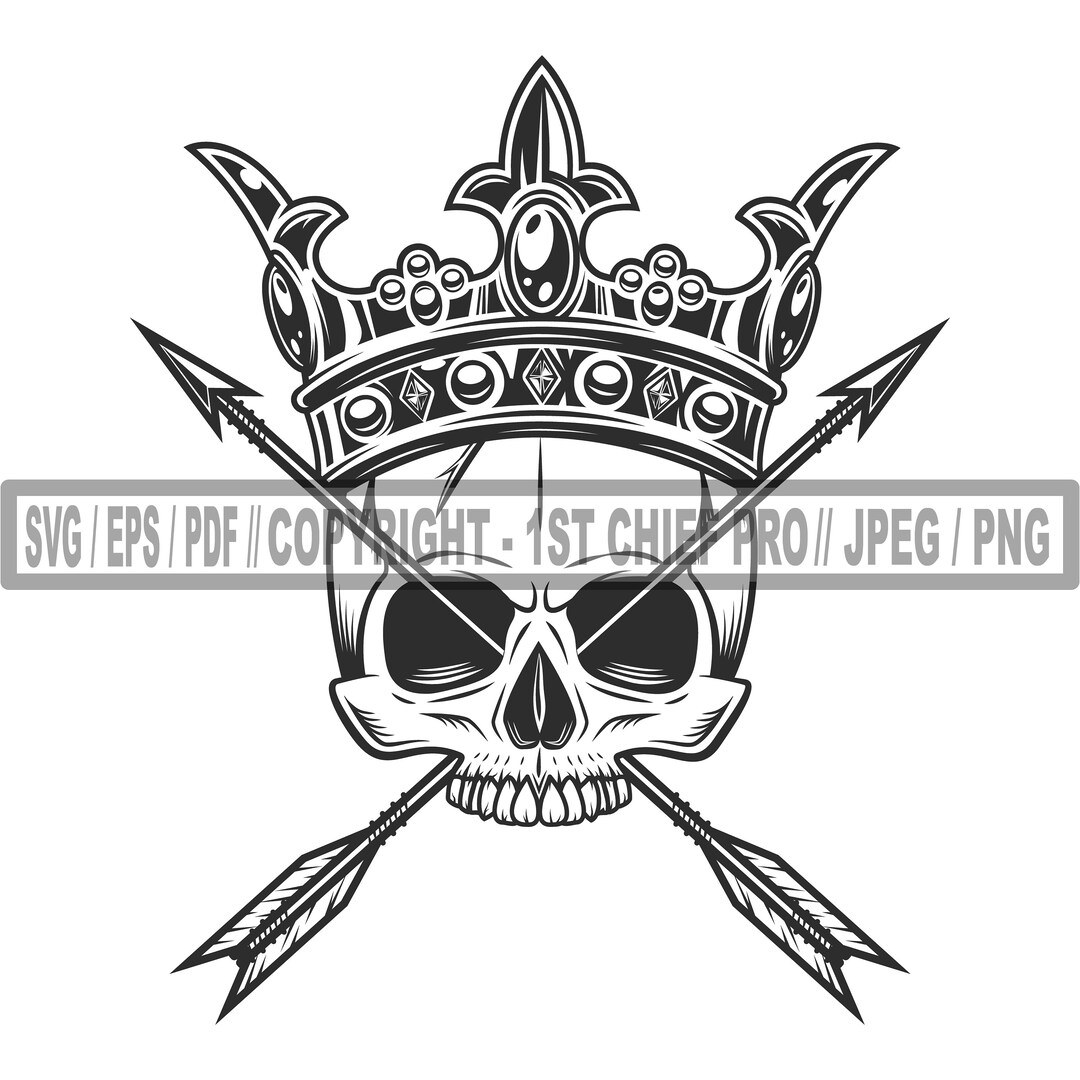 Crown and Skull SVG, Skull With Arrow SVG, Skull SVG, Skull Svg and ...