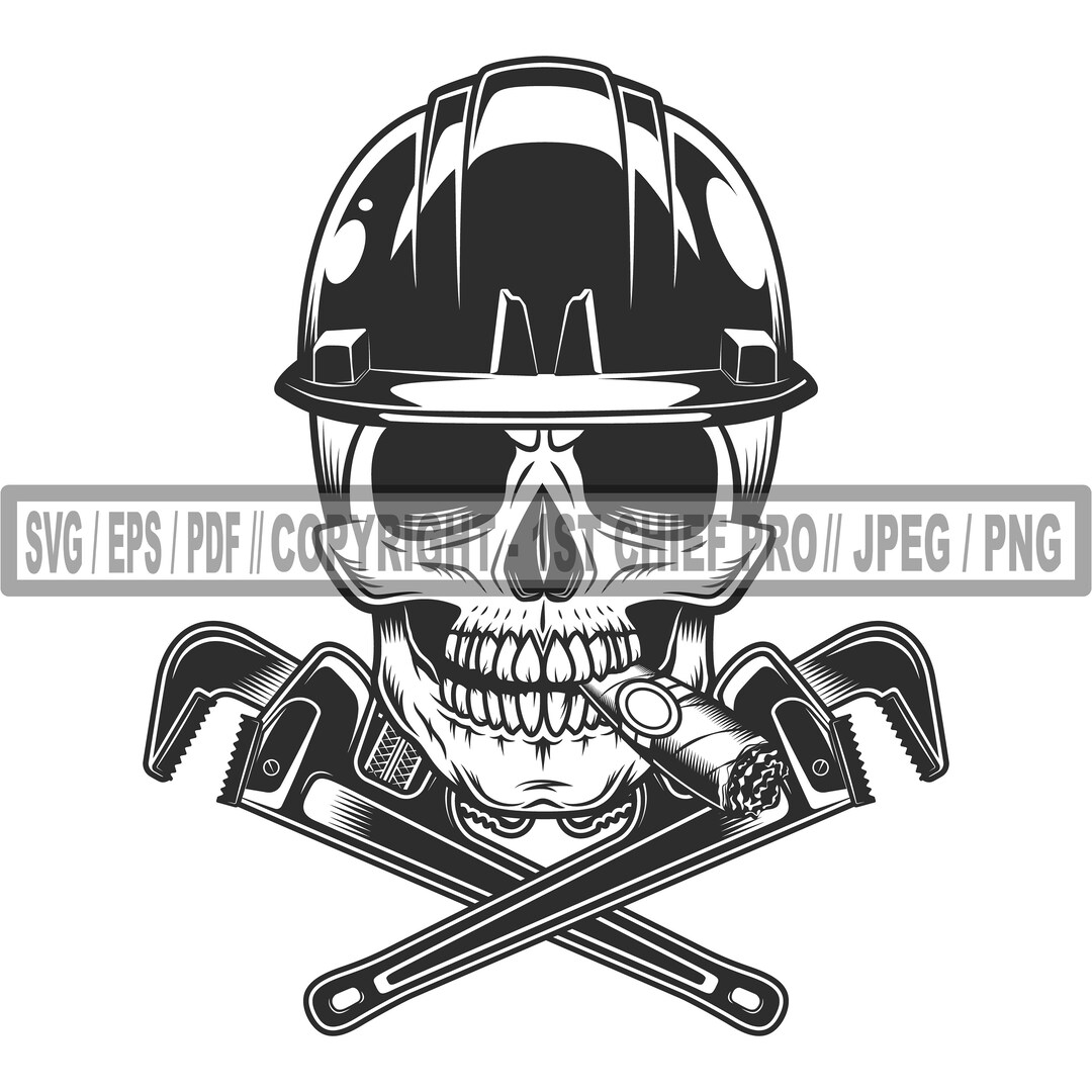 Skull SVG and Helmet SVG with Cigar SVG, Skull svg, Hard Hat svg ...