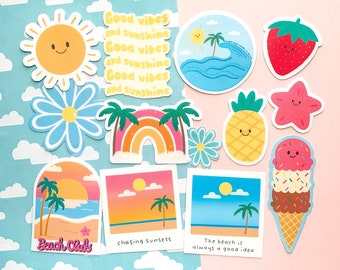Summer Paradise Sticker Pack Beach Theme, Sticker Book, Sticker Labels ...