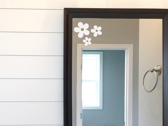 3 Piece Retro Daisy Car Mirror Sticker Car Bumper Sticker - Etsy