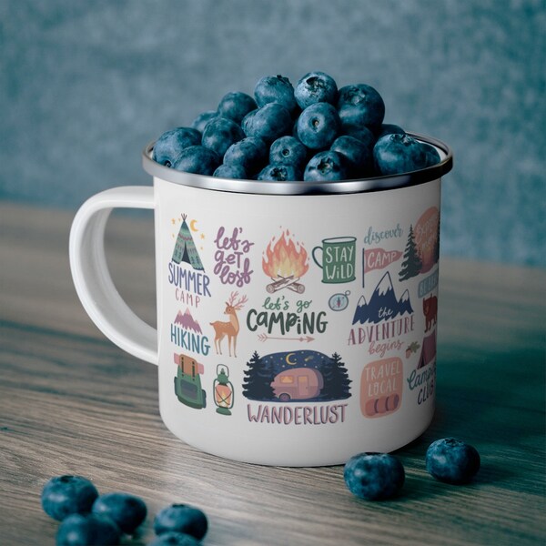 Enamel Camping Mug - Etsy