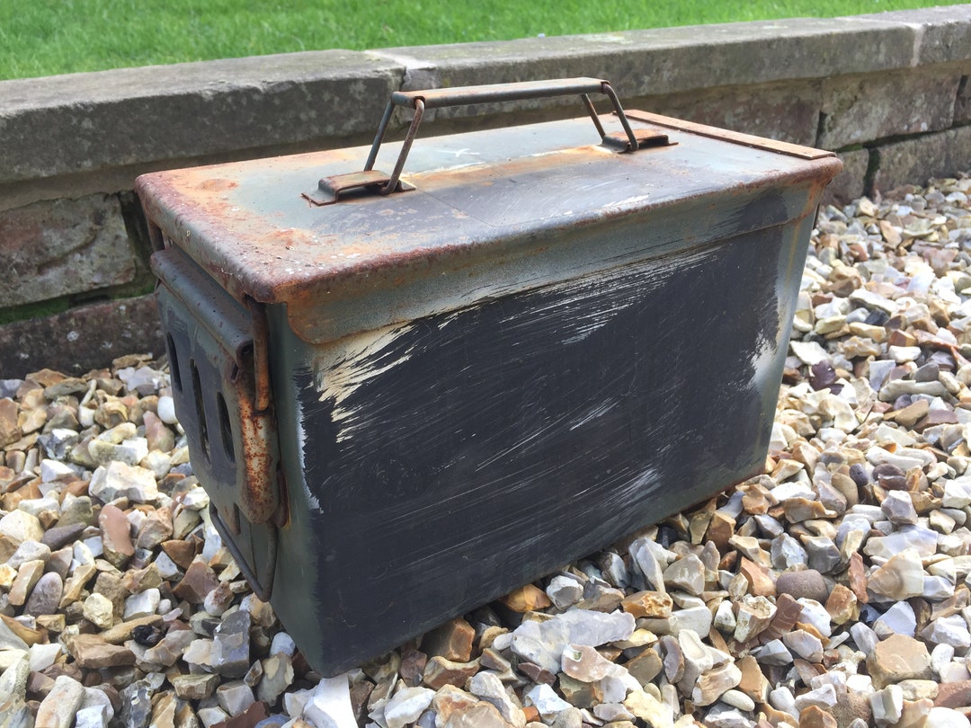 Genuine Ex Army Metal Ammo Box Vintage Stash Survival Reclaim Geocache ...